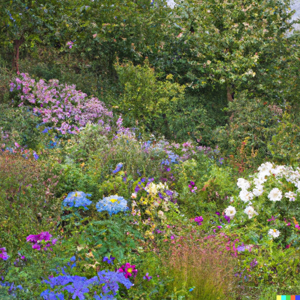 Garden Bank planting ideas with AI images - GardenAdvice.co.uk