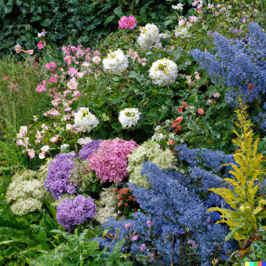 Garden Bank planting ideas with AI images - GardenAdvice.co.uk
